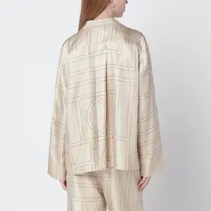 TOTEME Silk Monogram Pajama Shirt