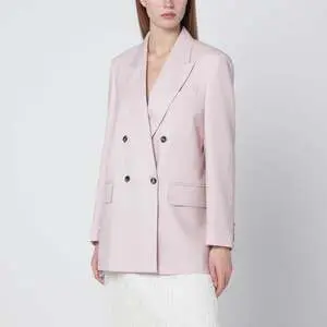 Max Mara Double-Breasted Wool-Blend Jacket Pink