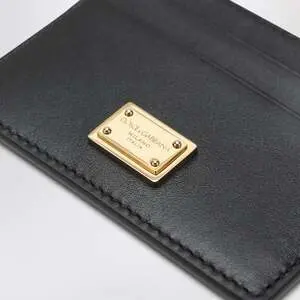Dolce & Gabbana Leather Card Holder With Logo Tag - Black