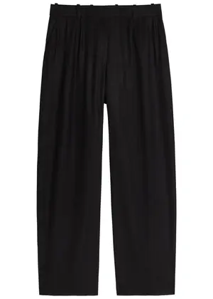 TOTEME Straight-leg Flannel Trousers - Black