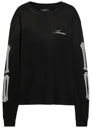 Amiri Embroidered Waffle Stretch-cotton Top