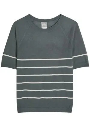 Max Mara Striped Wool And Cashmere-blend T-shirt