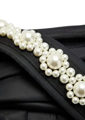 Simone Rocha Bow And Bead-embellished Nylon Cross-body Bag