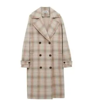 Beige Checked Coats for Women