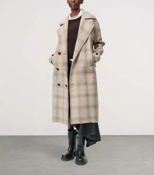 Loewe Wool-cashmere-blend Check Coat