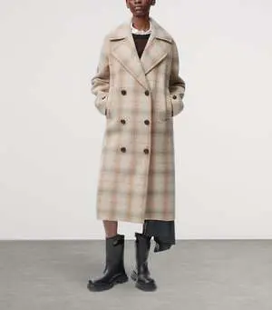 Loewe Wool-cashmere-blend Check Coat