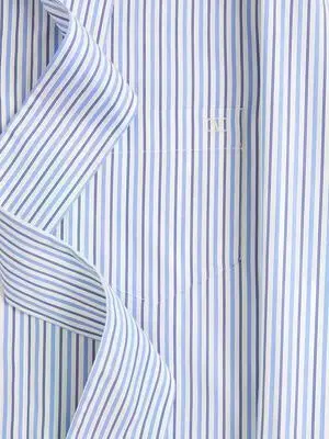 Valentino Garavani Cotton Poplin Shirt With Scarf Collar And Vlogo Embroidery - Blue