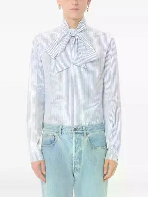 Valentino Garavani Cotton Poplin Shirt With Scarf Collar And Vlogo Embroidery