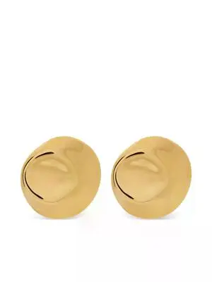 Nina Ricci Dented Medallion Earrings - Gold