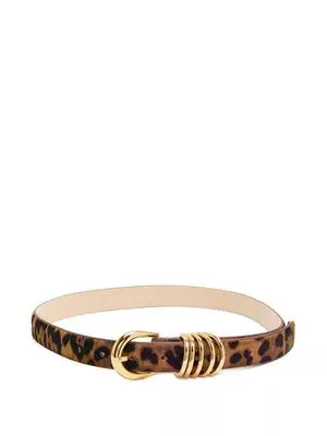 DEHANCHE Leopard-print Calf-hair Belt - Brown