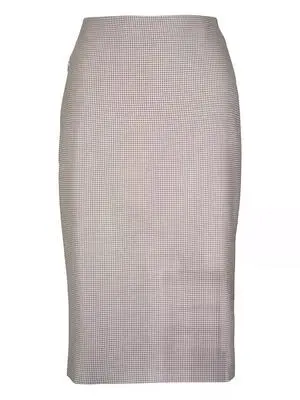 Akris Checked Midi Skirt