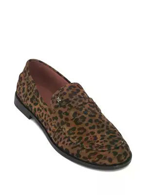 Amina Muaddi Tilda Leopard-print Loafers