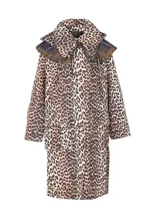 BARBOUR X GANNI Leopard Print Parka - Brown
