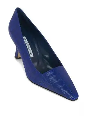 Manolo Blahnik Crocodile-effect Pumps