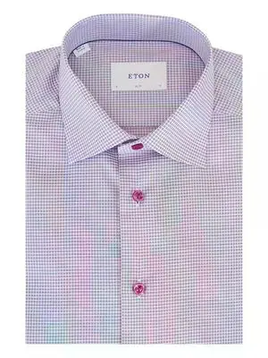 Eton Twill Check Shirt - Purple