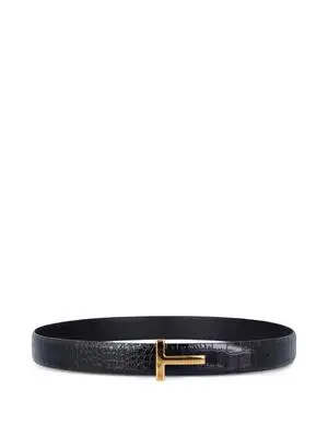 TOM FORD Buckle-logo Reversible Belt - Black