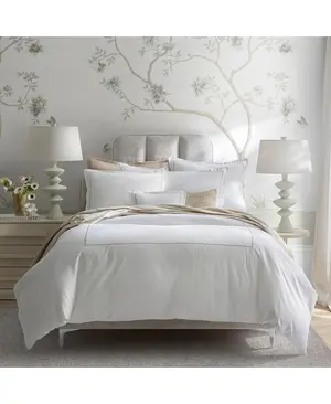 DOMANI HOME Scallop Hotel Duvet Cover Set 4 Piece Set - Taupe