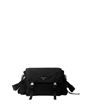 Prada Re-Nylon And Leather Bag Black