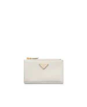 Prada Saffiano Leather Card Holder Neutral
