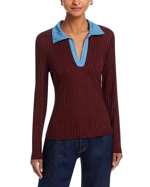 Rag & Bone Natalia Ed Polo Sweater - Colorblock