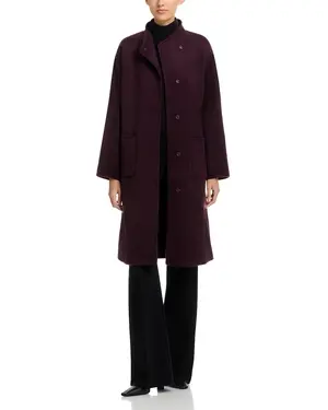Eileen Fisher High Collar Wool Coat