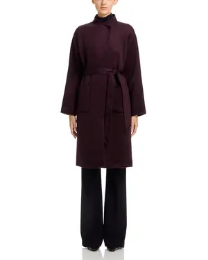 Eileen Fisher High Collar Wool Coat