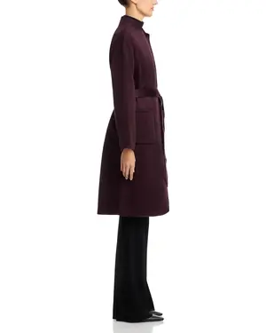 Eileen Fisher High Collar Wool Coat