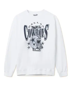 Junk Food Clothing Nfl Dallas Cowboys Crew Fleece Sweatshirt - White