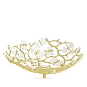Michael Aram Butterfly Gingko Gold Tone Bread Basket