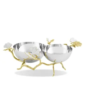 Michael Aram Butterfly Gingko Gold Tone Double Dish - No Color