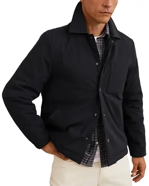 REISS Parker Long Sleeve Nylon Patch Pocket Overshirt