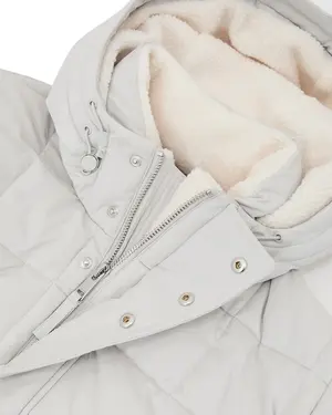 REISS Long Sleeve Borg Lined Quilted Puffer Jacket