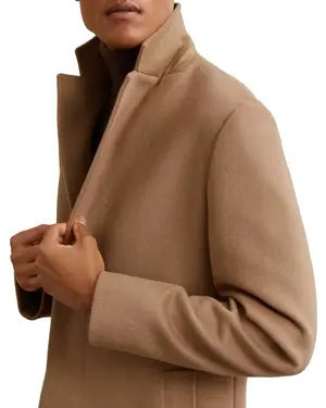 REISS Empire Relaxed Fit Wool-blend Overcoat - Camel