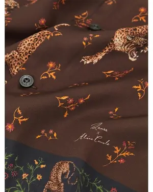 REISS Empire Short Sleeve Printed Cuban Shirt