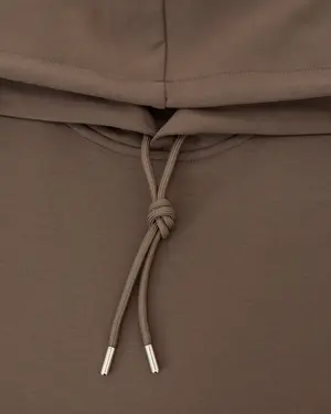 REISS Fabien Interlock Hoodie - Light Brown