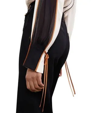 REISS Lulu Tipped Blouse