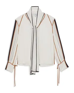 REISS Lulu Tipped Blouse