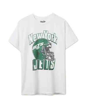 Junk Food Clothing Nfl New York Jets Throwback Helmet T-shirt - White
