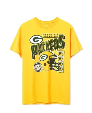 Junk Food Clothing Nfl Green Bay Packers Checkdown T-shirt - Yellow