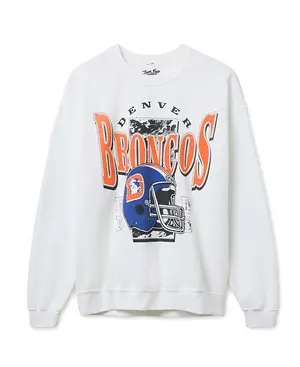 Junk Food Clothing Nfl Denver Broncos Fleece Crewneck - White