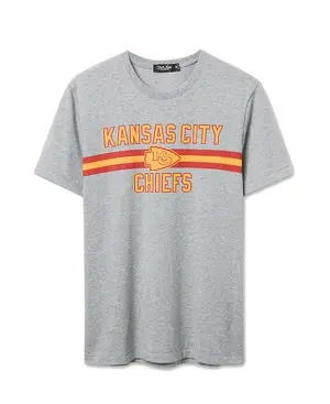 Junk Food Clothing Nfl Kansas City Chiefs Lineman Tee - Heather Grey