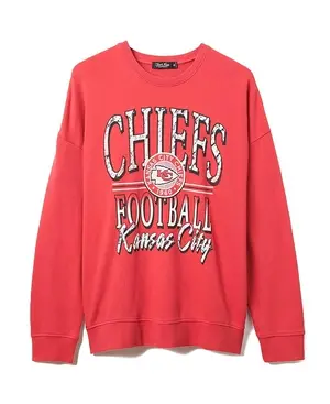 Junk Food Clothing Nfl Kansas City Chiefs Lateral Crew Fleece - Licorice