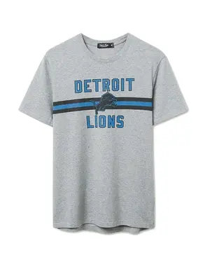 Junk Food Clothing Nfl Detroit Lions Lineman Tee - Heather Grey