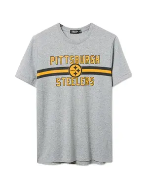 Junk Food Clothing Nfl Pittsburgh Steelers Lineman Tee - Heather Grey