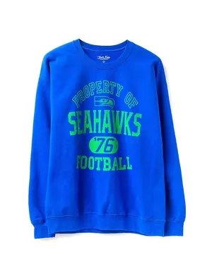 Junk Food Clothing Nfl Seattle Seahawks Fleece Crewneck - Royal