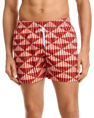 YUASA MENSWEAR Vertigo Diamonds Swim Shorts - Red