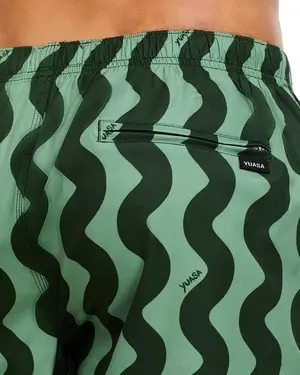 YUASA MENSWEAR Waveform Swim Shorts - Green