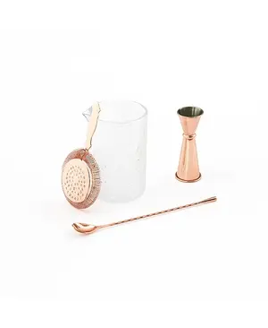COPPERMILL KITCHEN Cmk Vintage Inspired Glass Barware, Set Of 4 - Copper
