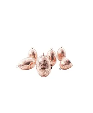 COPPERMILL KITCHEN Cmk Etched Bird & Floral Egg Ornaments Set Of 2