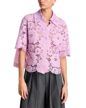 PATOU Cropped Lace Blouse